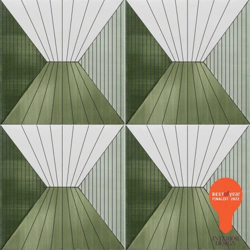 green geometric pattern tile