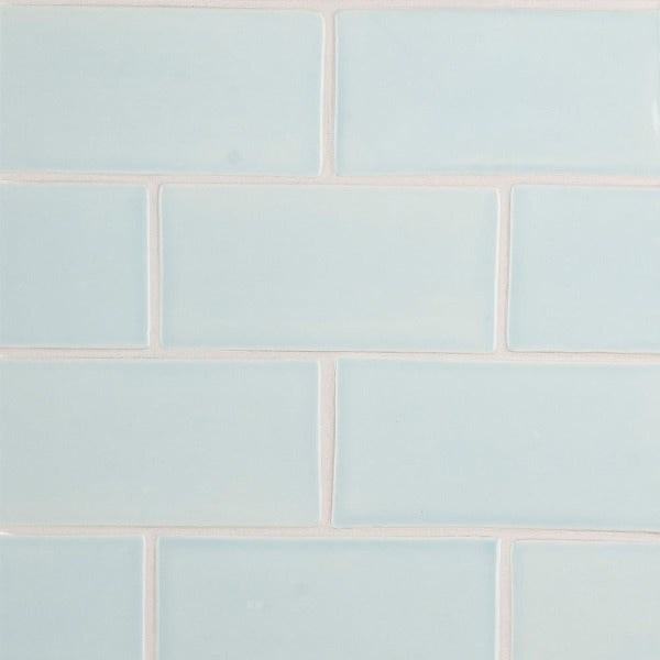 Baby Blue Multi Finish Subway Ceramic Tile 3" x 6" – Marble and Tile USA