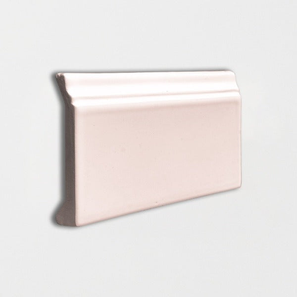 Blush Glossy Base Trim Ceramic Molding 4 3/16" x 6" – Marble and Tile USA